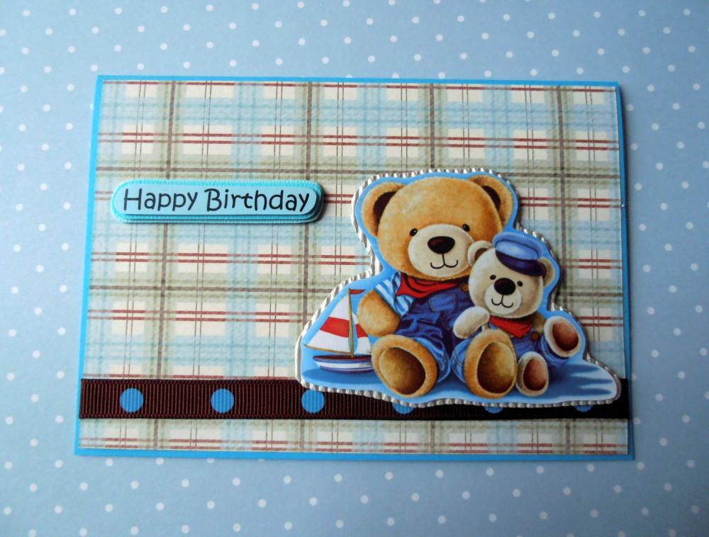 Beary Happy Birthday Handmade Card on Luulla