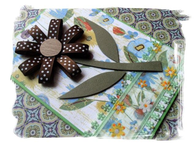 Brown Polka Dots Flower Handmade Cards (set Of 3) on Luulla